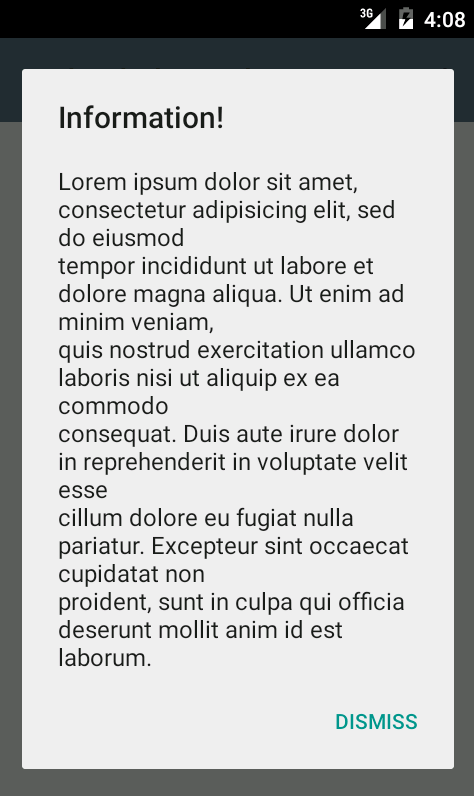 AlertDialog with single button example : Android | Code2care