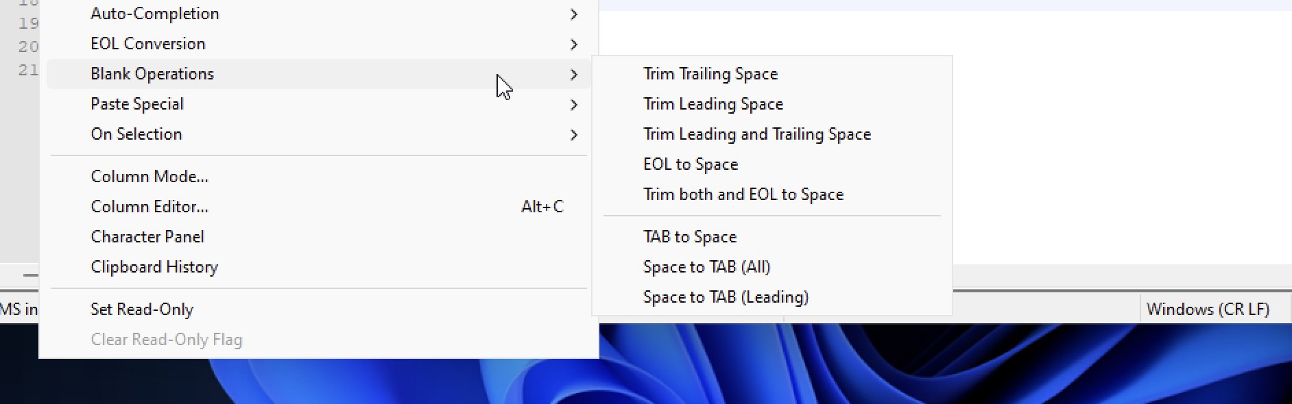Blank Operations in Notepad++ | Code2care