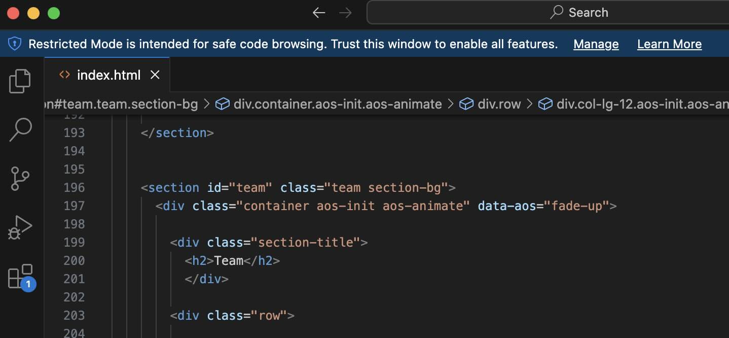 Visual Studio Code: Restricted Mode is intended for safe code browsing