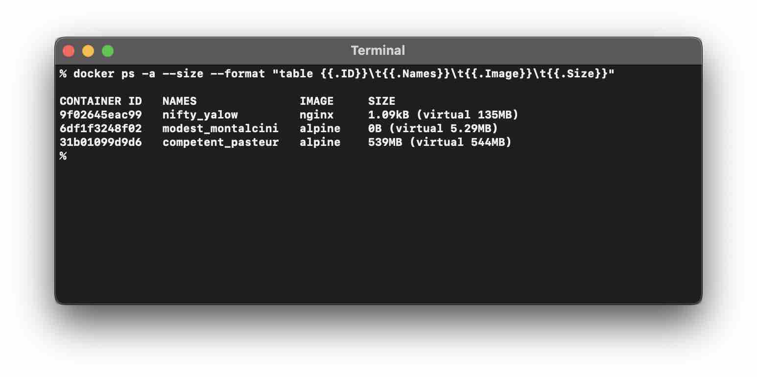 How to check the size of a Docker Container | Code2care