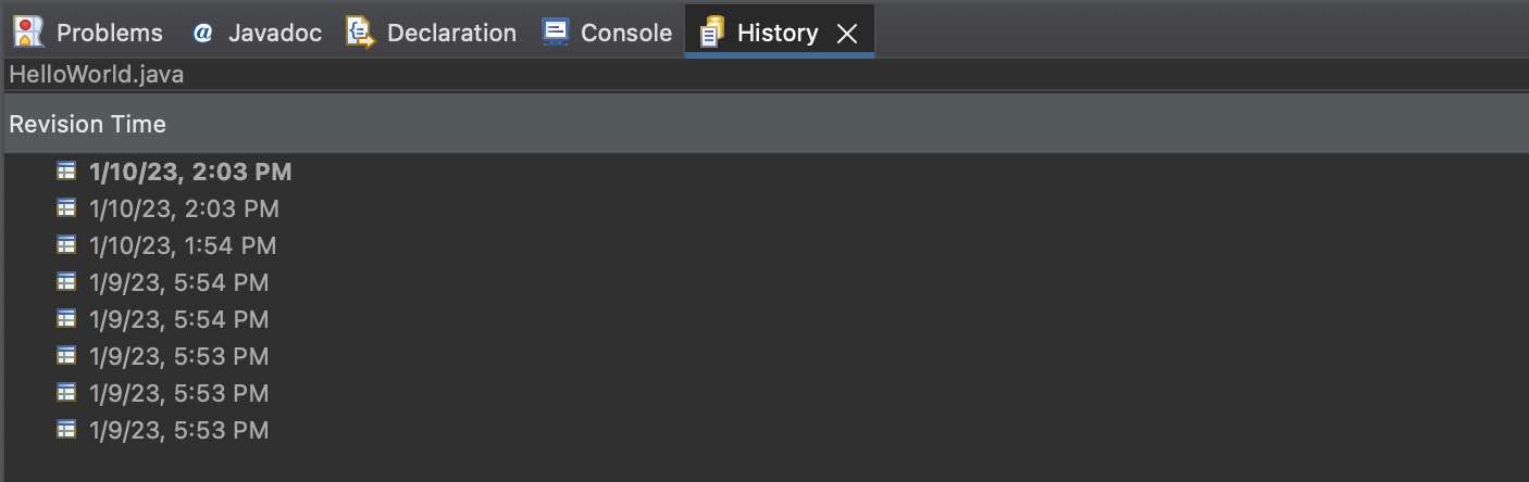 Compare Current and Previous Versions of Same File (Local History) in ...