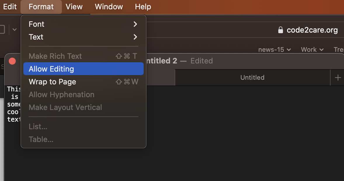 Fix: Unable to edit text in TextEdit on Mac | Code2care