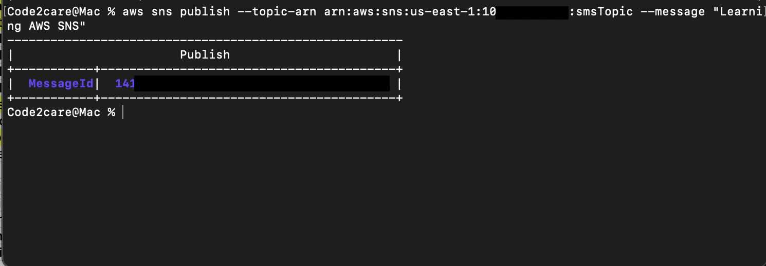 How to Send or Publish SNS Message using AWS CLI | Code2care
