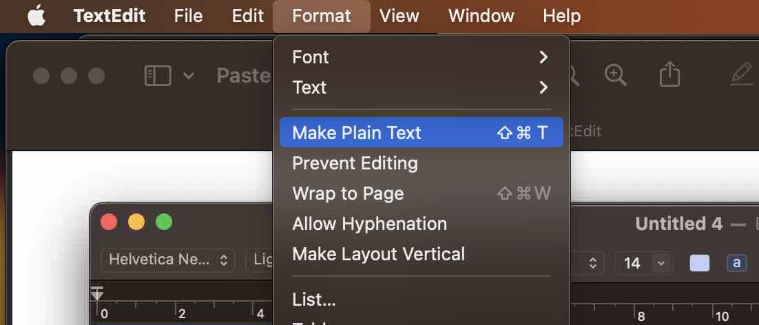 TextEdit Clear Formatting when Pasting Text | Code2care