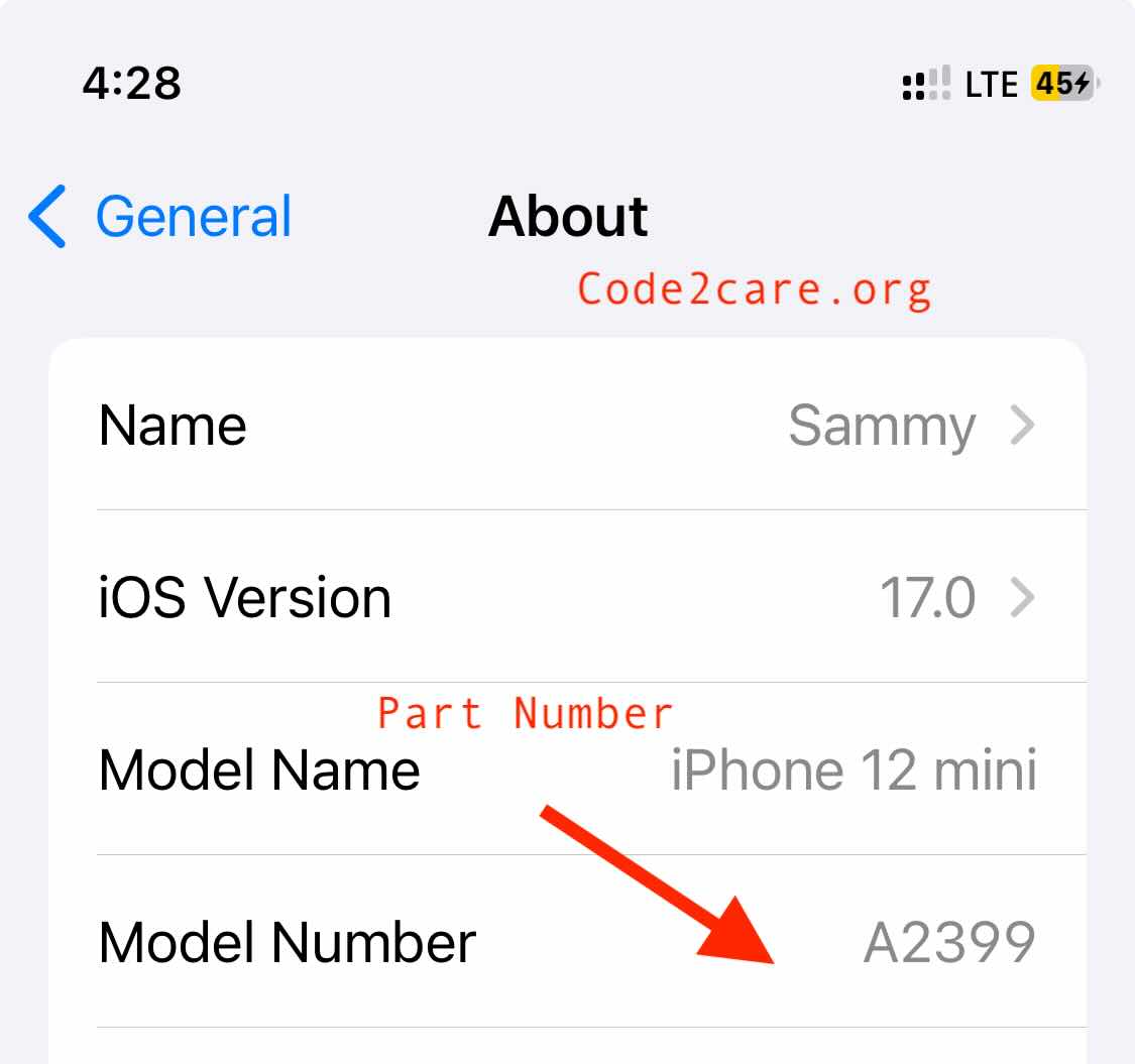 How to know the Model Number & Part Number of your iPhone | Code2care