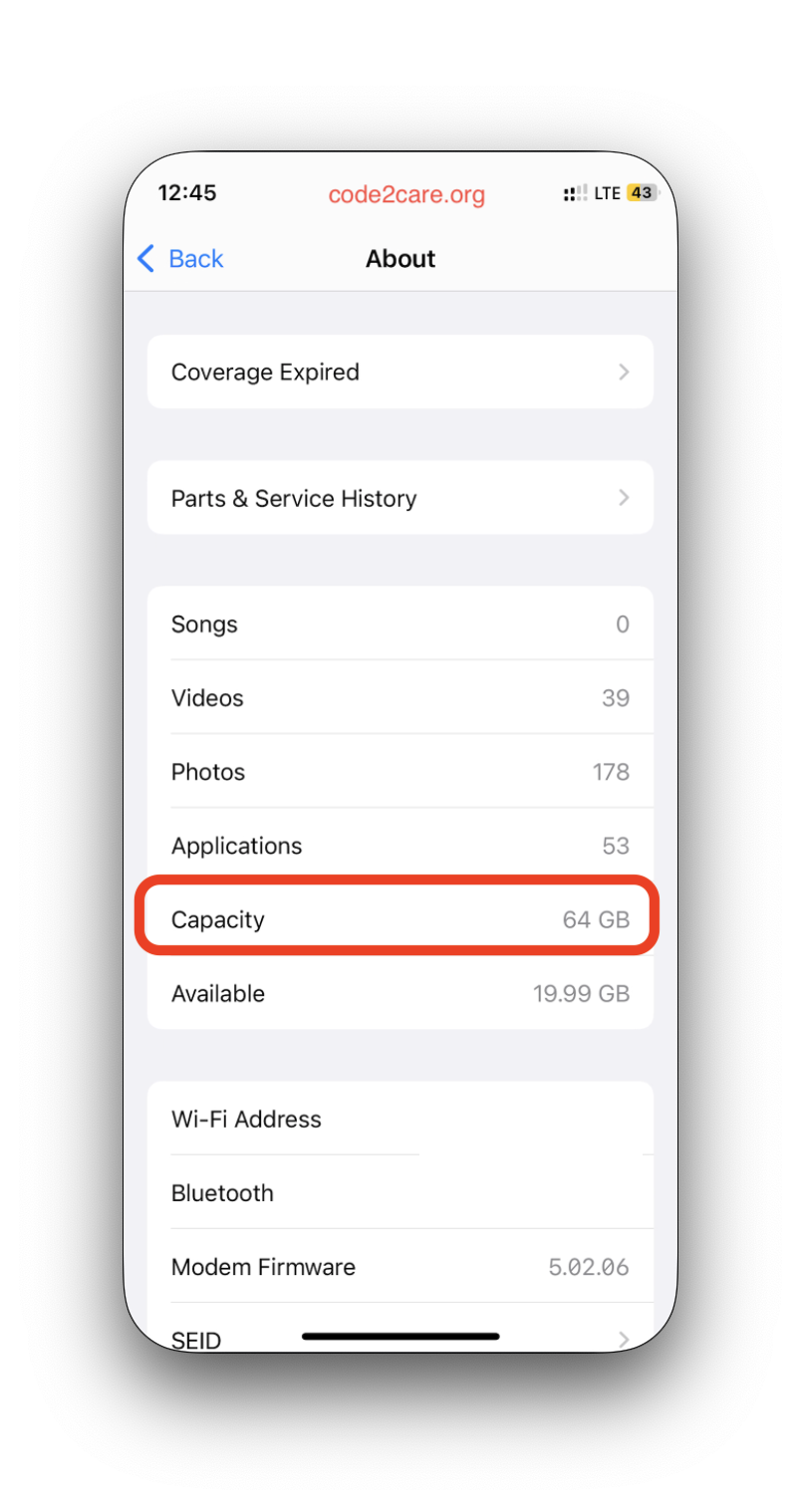 How to Know the Storage Capacity of your iPhone on iOS 18 | Code2care
