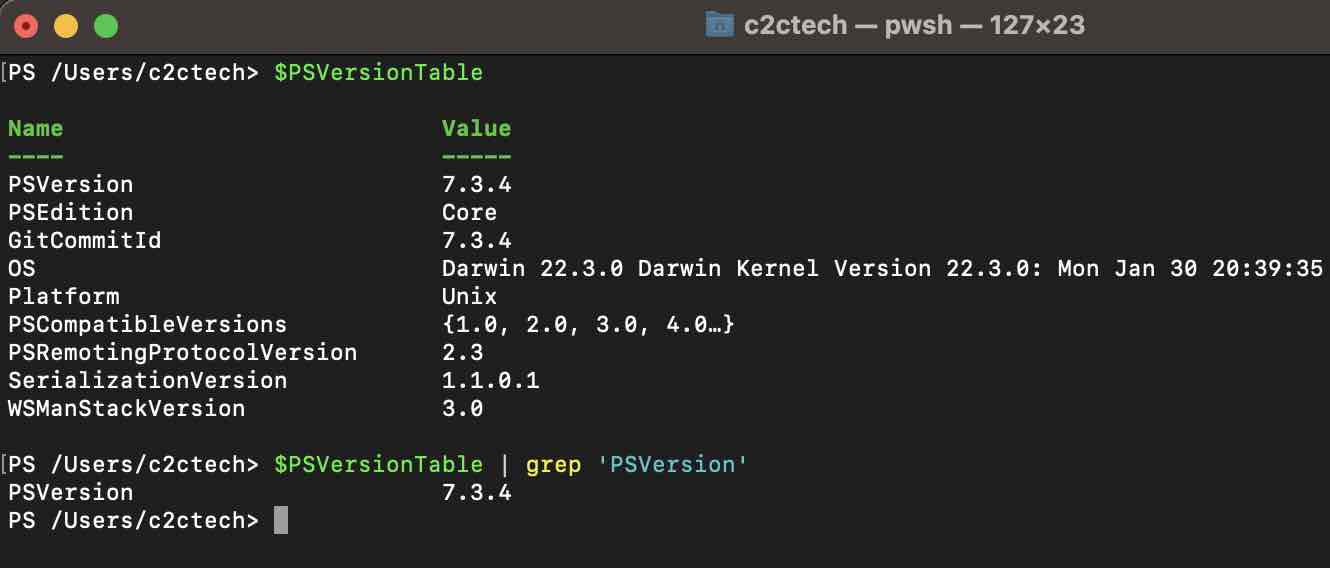 Know installed PowerShell Version on Mac | Code2care