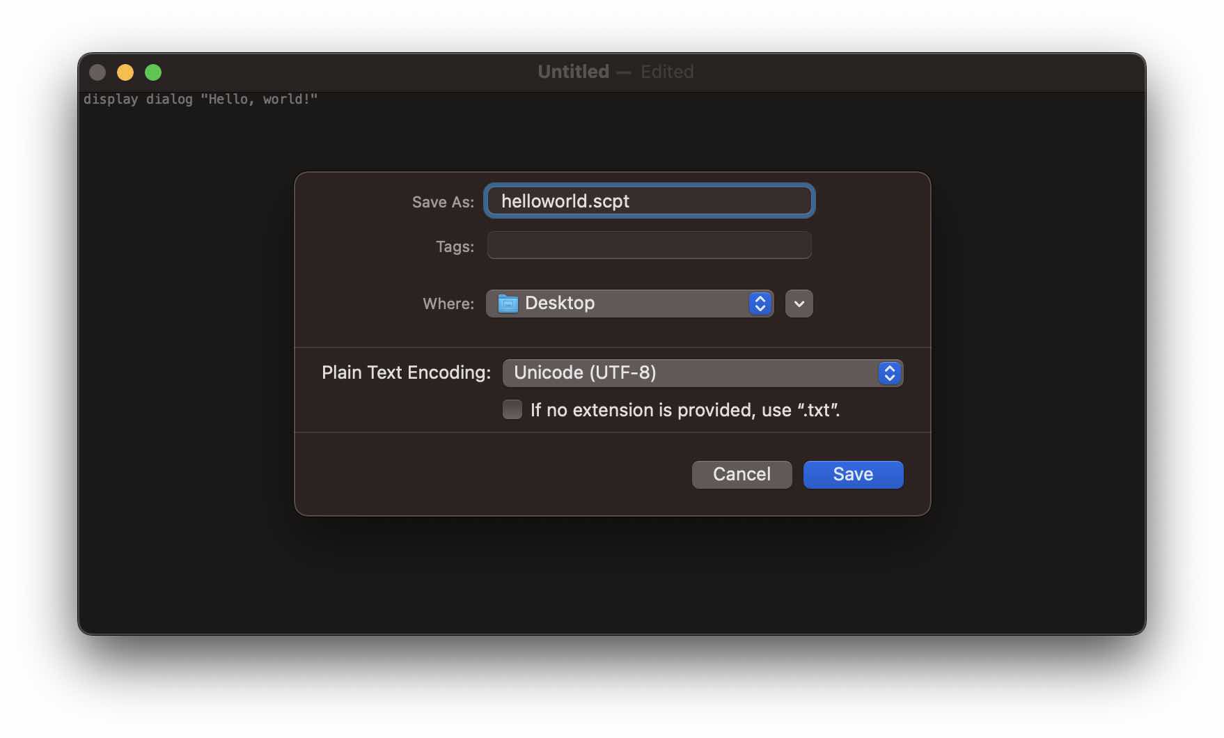 AppleScript Example with TextEdit | Code2care