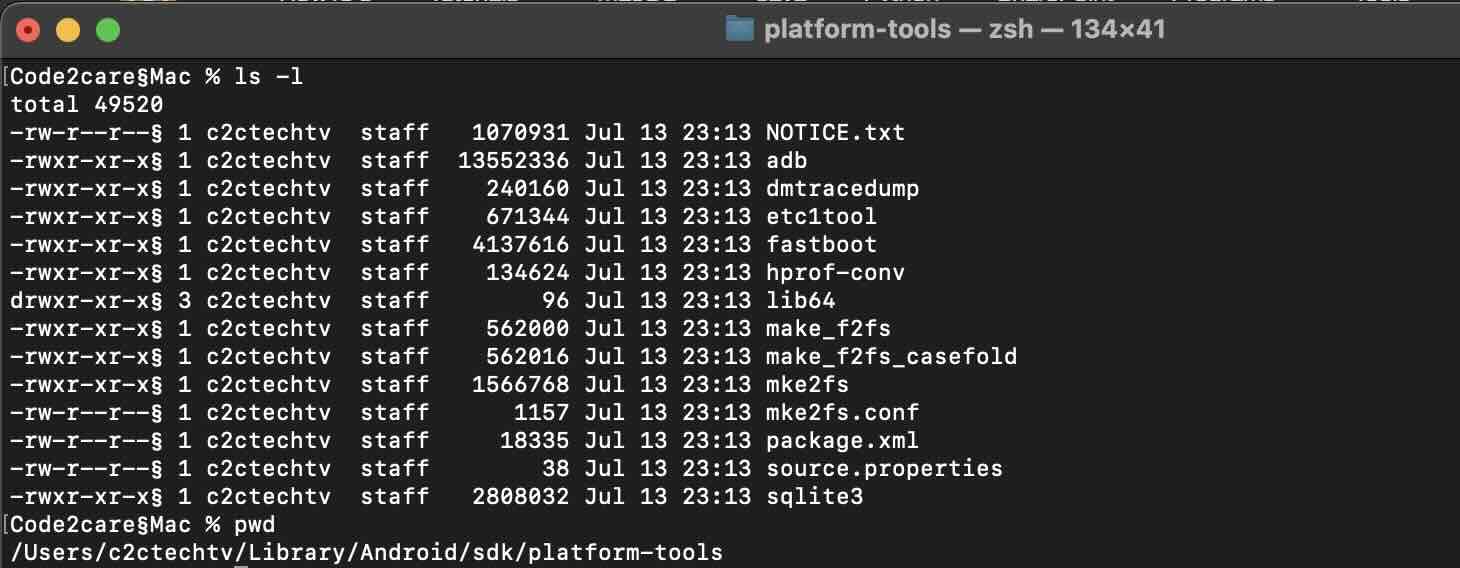 Where is adb command-line tool located? | Code2care