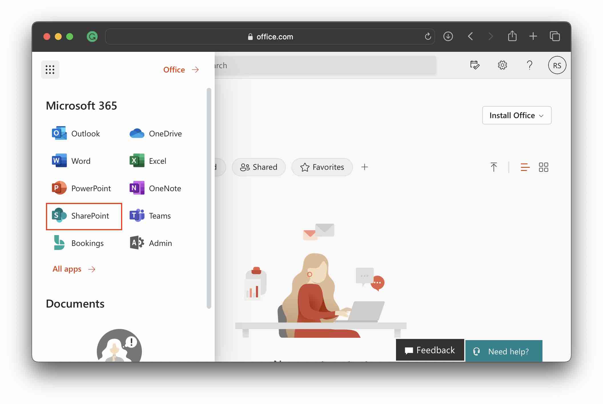 How to access SharePoint on Office 365 using a Web Browser | Code2care