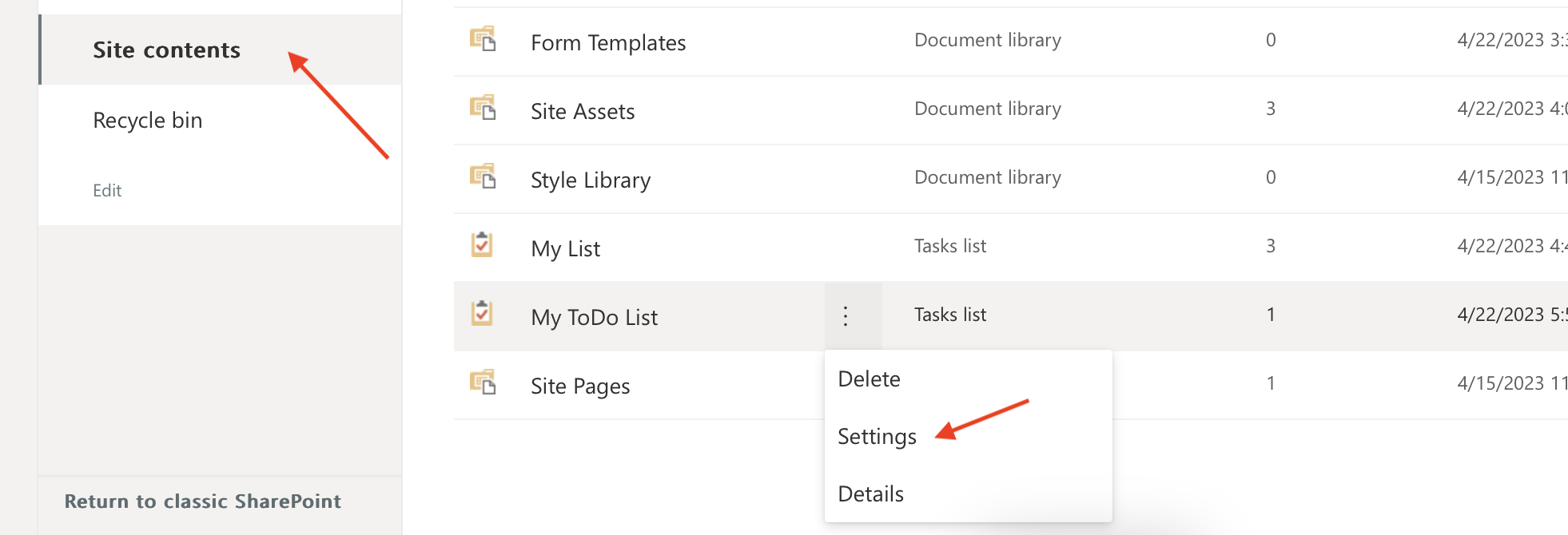 How to add a Task List to Quick View Menu in SharePoint Online Site ...