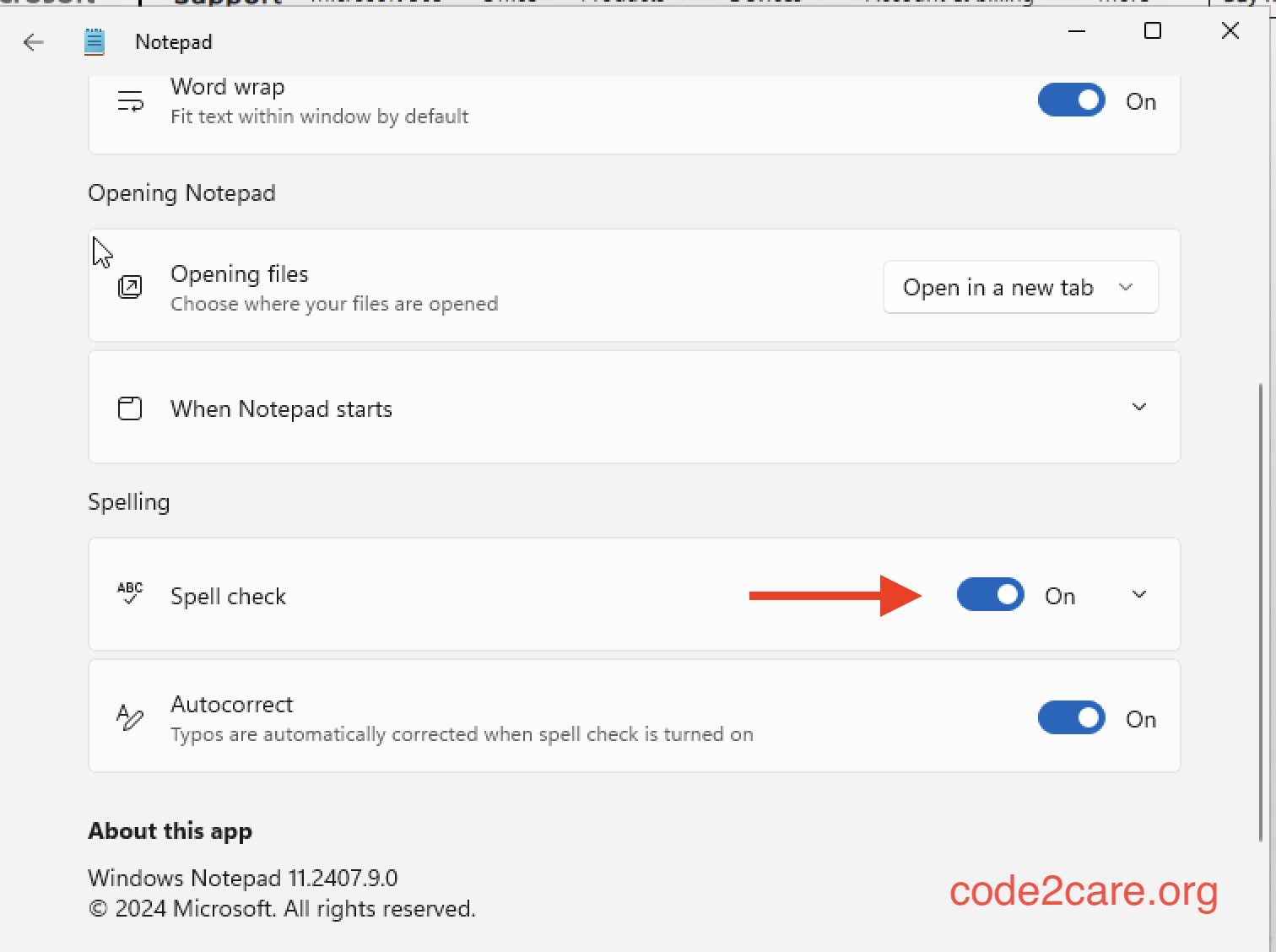 How to Enable or Disable Spell Check in Windows 11 Notepad | Code2care